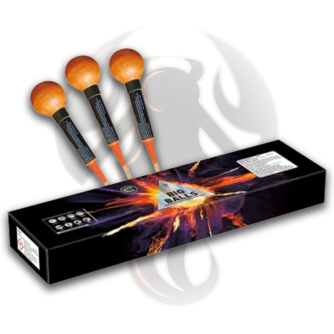 BIG BALLS 3.9" (3 Rocket Pack) | Celtic Fireworks – Elite Fireworks