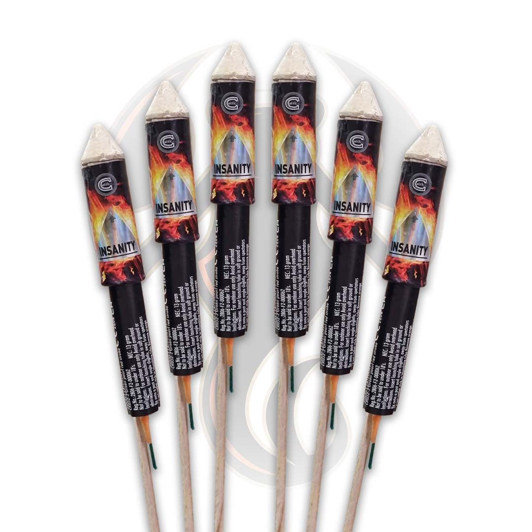Insanity (6 Rocket Pack) | Celtic Fireworks – Elite Fireworks